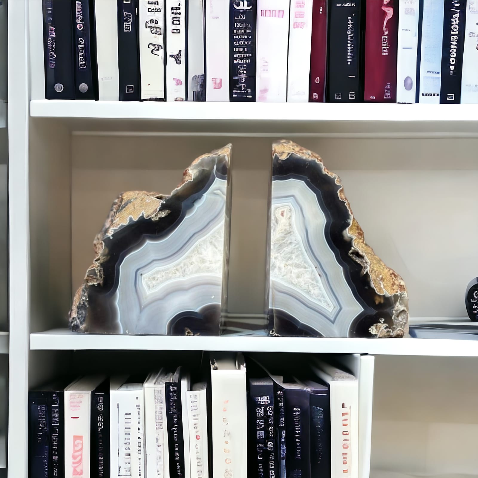 Amethyst Crystal Bookends | Amethyst & Agate Geode Book Ends