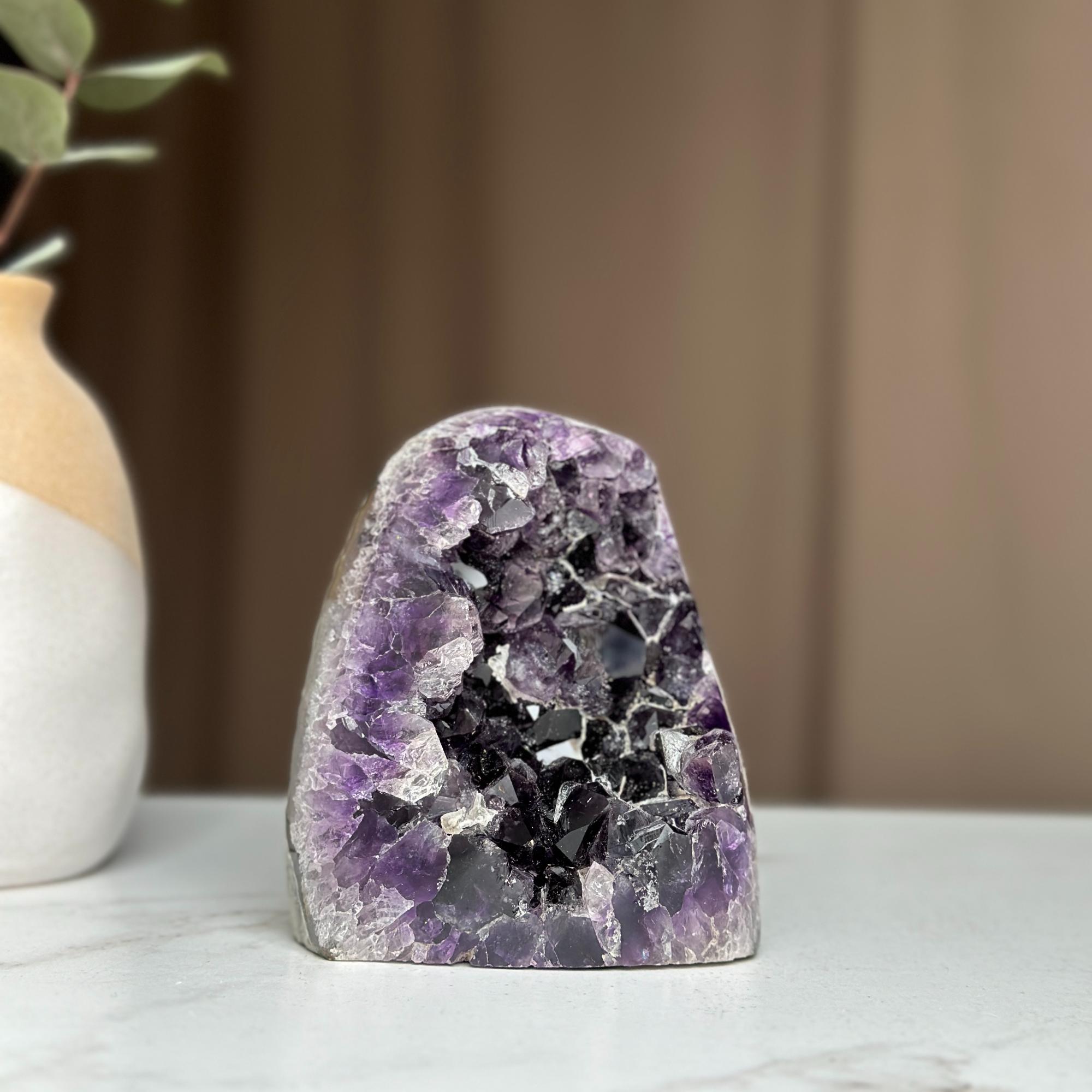 Large Amethyst Crystal Stone, Deep Purple Uruguayan Amethyst Geode , A ...