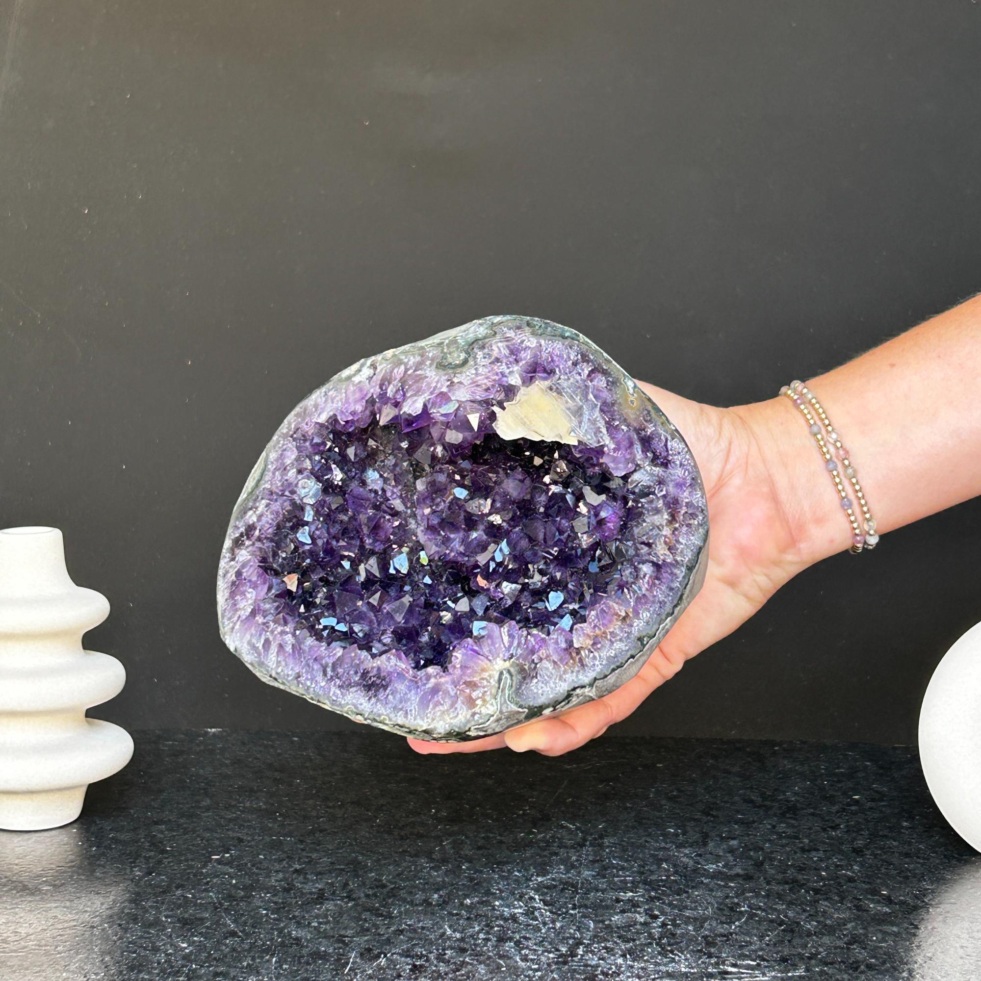 Amethyst Centerpiece Cave Geode with Agate Formations, Toptable Home D ...